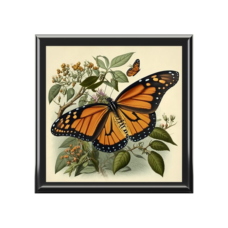 Vintage Monarch Butterfly Wooden Keepsake Jewelry Box | Ento Store
